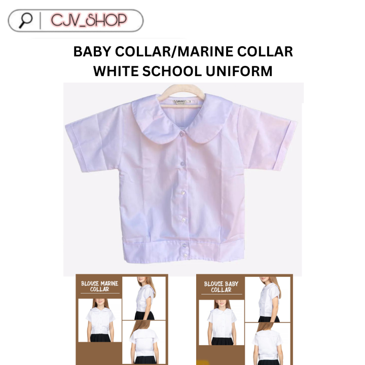 School Uniform Blouse White for Kid Girl available in 2 Types BABY ...