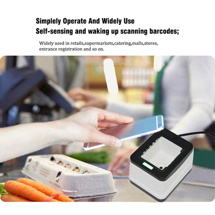 {ABS} Wired Barcode Scanner USB QR Code 1D 2D Versatile Scanning Hands ...