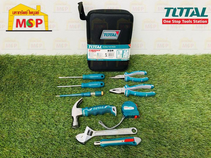 TOTAL 🇹🇭 ชุดเครื่องมือช่าง อเนกประสงค์ รุ่น THKTHP90096 พร้อมกระเป๋า 9 ชิ้นชุด 9 Pcs Hand Tools ...
