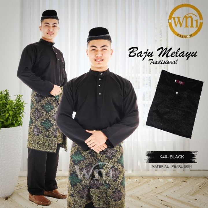 ♔BAJU MELAYU TRADISIONAL HITAM BLACK (BERPESAK) | Lazada