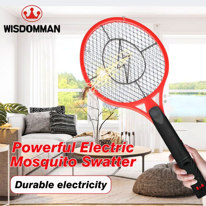 WISDOMMAN Rechargeable Electric Mosquito Killer Racket Mosquito Hitting ...