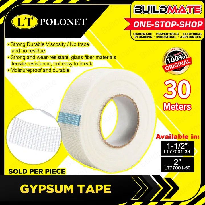 BUILDMATE Polonet Gypsum Tape for Drywall Ceiling Walling Board Joint 1 ...
