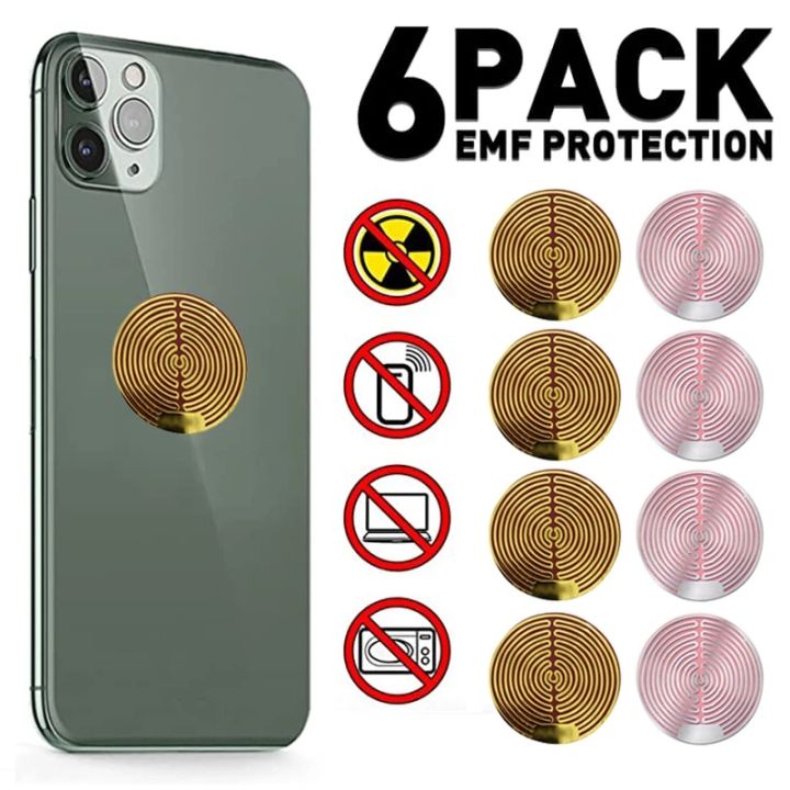 6PCS Universal Radiation Stickers Mobile Phone Anti-Radiation Metal ...