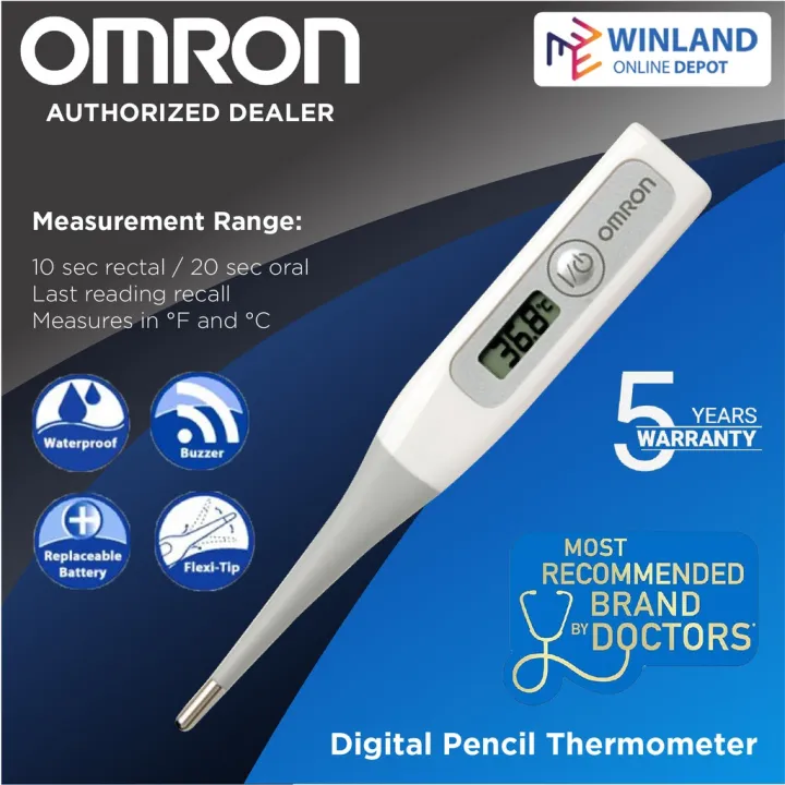 Omron by Winland Digital Pencil Thermometer with Flexible Tip for ...