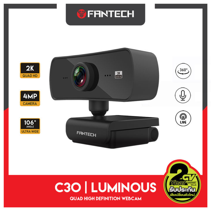 FANTECH WEBCAM LUMINOUS C30 1440P 2K QUAD HD USB Web Camera Webcam With ...
