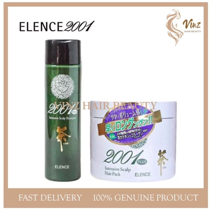 ELENCE 2001 PLUS Green Tea Intensive Scalp Shampoo 320ml + Scalp Hair Pack 240g | Lazada