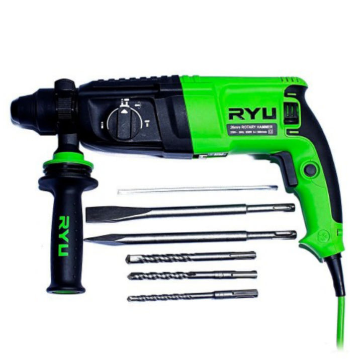 3 FUNGSI RYU Rotary Demolition Hammer Drill RRH 26 mm Mesin Bor Bobok ...