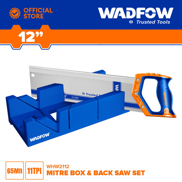 WADFOW Mitre Box and Back Saw Set 12 Inch 11TPI Wood Cutting Clamping ...
