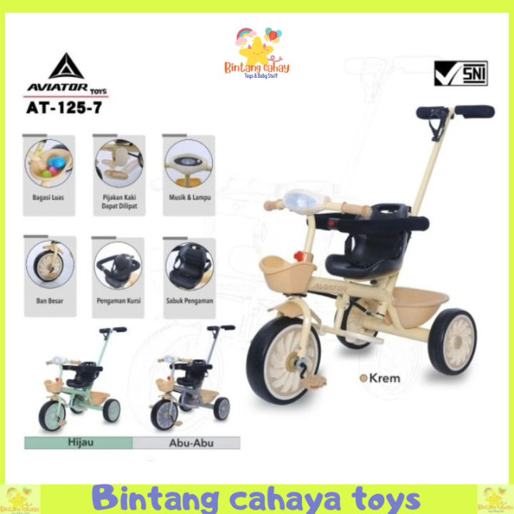 Sepeda roda tiga 3 Anak Aviator AT 125-7 stroller bmx dorong | Lazada ...