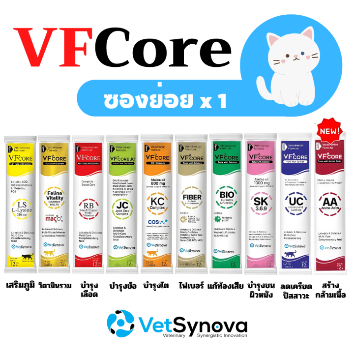 ***ซองย่อย *** VF [9แบบ] VFcore VF core RB LS KC JC Lysine 1 ซอง แมวเลีย วีเอฟ พลัส คอร์ อาร์บี ...