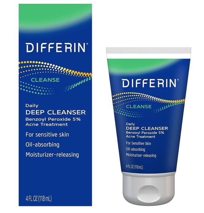 Differin Daily Deep Facial Cleanser Acne Face Wash Sensitive Skin ...