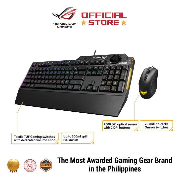 ASUS TUF Gaming K1 RGB keyboard with five-zone RGB, dedicated volume ...