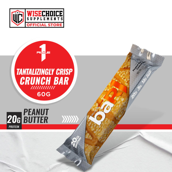 RULE 1 PROTEIN BAR 1 SERVING PEANUT BUTTER CRUNCH FLAVOR | Lazada PH