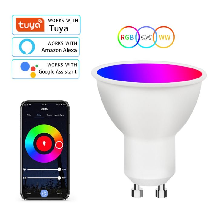 GU10 Wifi Smart LED Light Bulb Spotlight 9W 7W RGBCW Dimmable Lamp ...