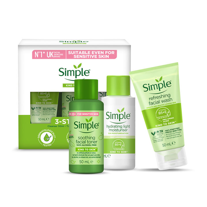SIMPLE Kind to Skin 3-Step Kit 50ml | Lazada