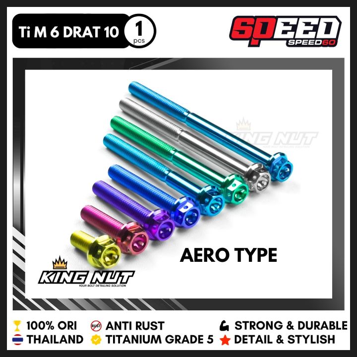 Probolt Titanium Baut M 6 x 25 Drat 10 x 25 Aero Type King Nut Grade 5 ...