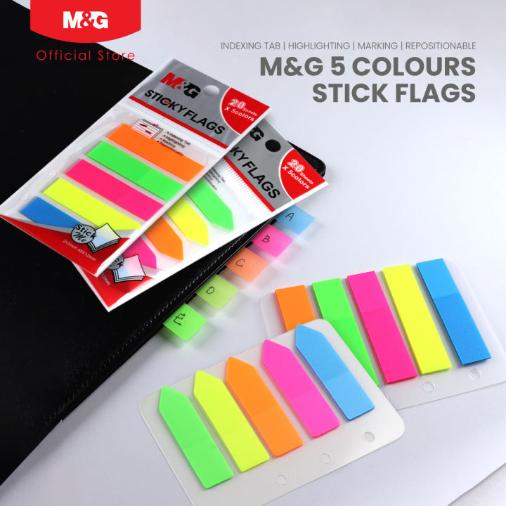 M&G 5 Colours Stick Flags - Labels/Bookmarks for Quick Reference and ...
