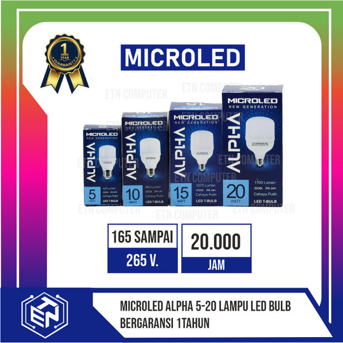 LAMPU MICROLED ALPHA (5/10/15/20) WATT LED T BULB | Lazada Indonesia