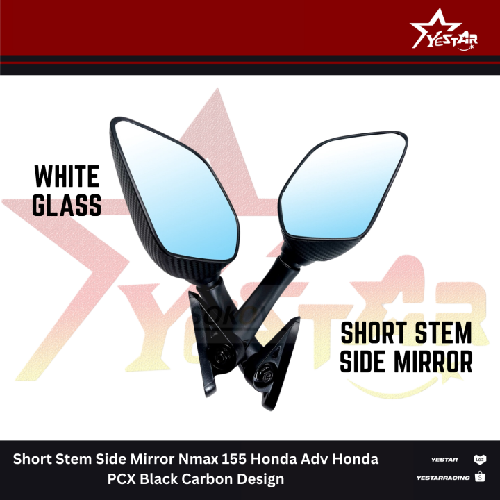 1 pair Carbon Short Stem Front Side Mirror for Honda and Rusi ADV PCX ...