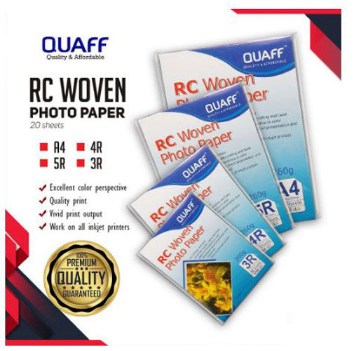 QUAFF RC Woven Resin Coated Photo Paper 260gsm No Back Print for Photo ...