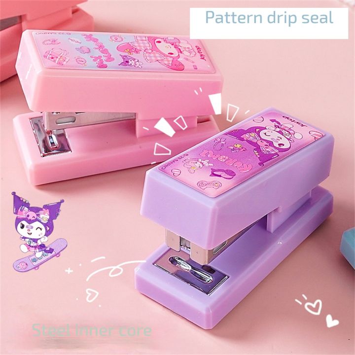 CHIPLY Sanrio Cute Cartoon Mini Stapler Set Kawaii Kuromi / Mylody / Cinnamorall Stapler With ...
