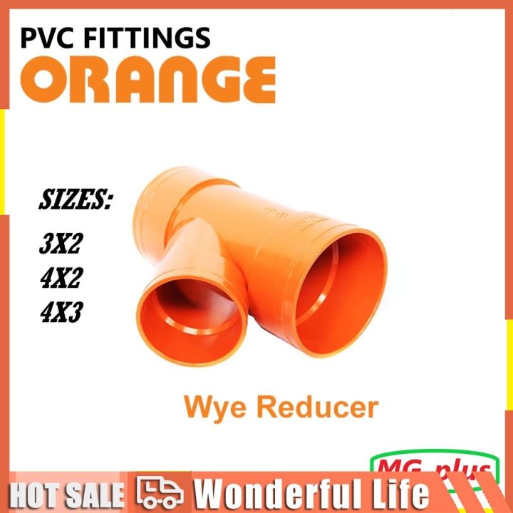 PVC Orange Wye Reducer 4x2 2x3 4x3 (per pc) PVC Pipe Sanitary Orange ...