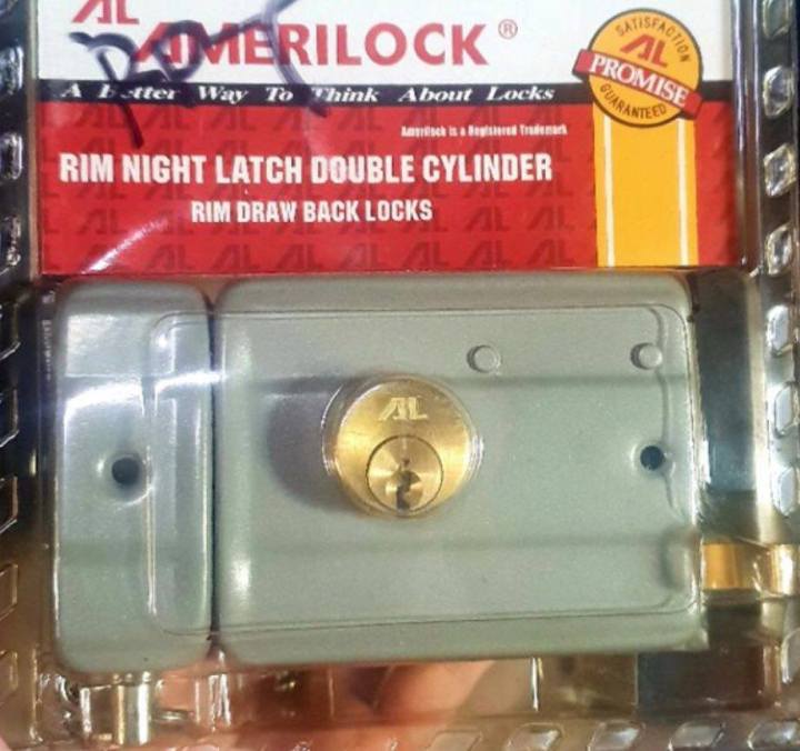 Amerilock Rim Night Latch Double Cylinder (Grey / Red) | Lazada PH