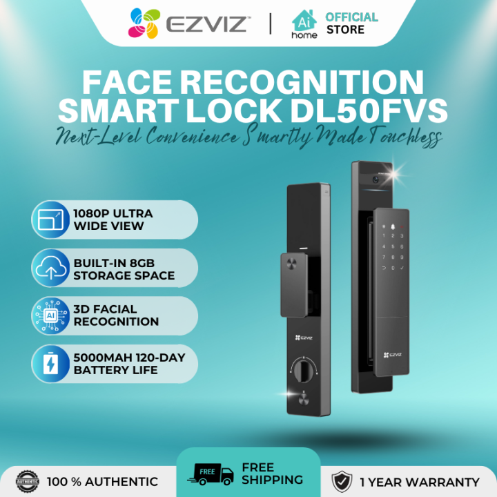 EZVIZ Face Recognition Smart Lock DL50FVS 4-Inch Touchless Face ID ...