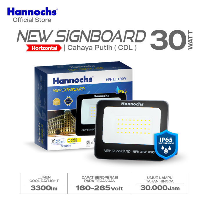 Hannochs New Signboard HFH 30W Cahaya Putih - Lampu Sorot LED Flood ...