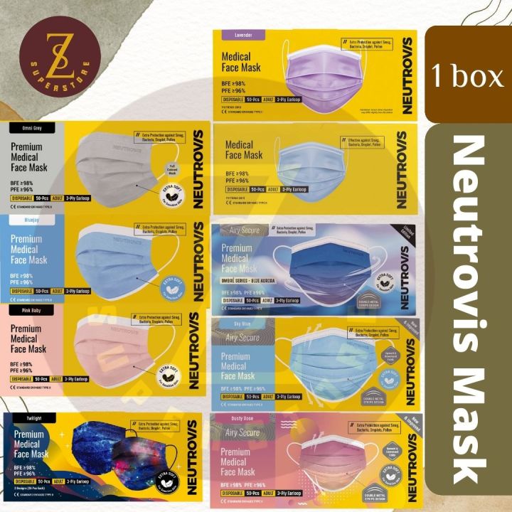 Neutrovis Adult 3ply Medical Face Mask 1Box (50's) | Lazada