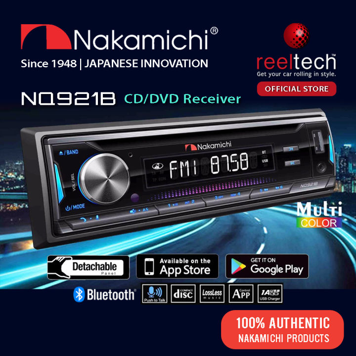 Nakamichi NQ921B - CD DVD Receiver Bluetooth USB Radio | LossLess Music | Single Din | Car ...