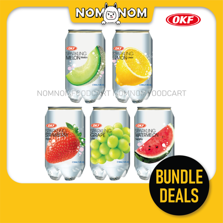 [Bundle] Korea OKF Sparkling Can Drink Series 韩国进口罐装果味气泡碳酸饮料 350mlx6 ...