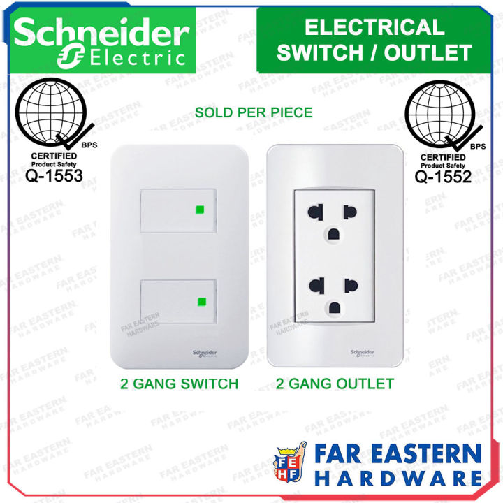 SCHNEIDER Electrical Universal Outlet Socket | Switch 2 Gang | Lazada PH