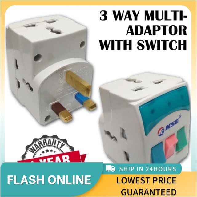 【Ready Stock Msia】 3 Way Universal Multi Adapter Switch | Lazada