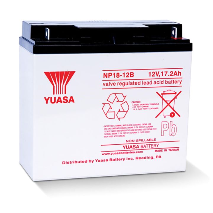 Yuasa 12V 17.2Ah SLA Rechargeable Battery NP18-12B Valve Regulated Sealed Lead-Acid E-bike ...