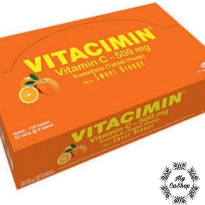 Vitamin C 500mg Vitacimin Box Isi 100 Tablet | Vitasimin Permen Hisap ...
