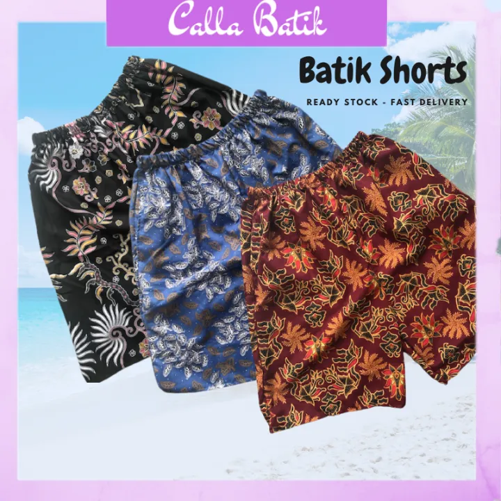 Calla Batik Women Short Pants Elastic Waist NB020101 | Lazada