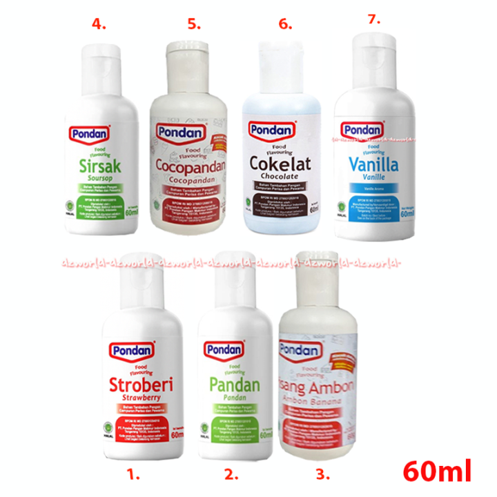 Pondan Food Flavouring 60gr Stroberi Pandan Pisang Ambon Sirsak ...