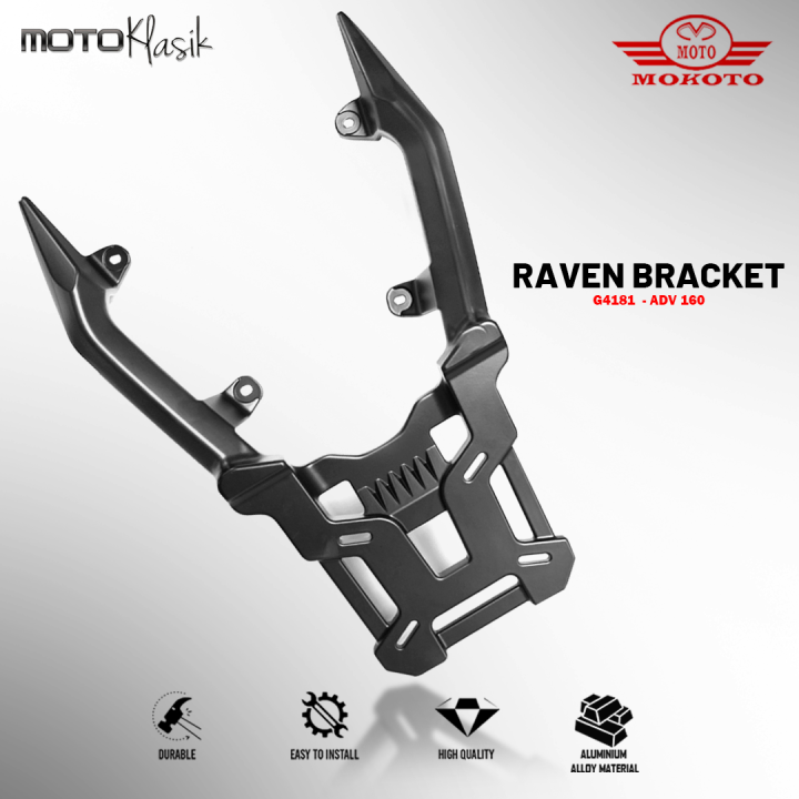HONDA ADV 160 RAVEN PARROT TOP BOX BRACKET / HEAVY DUTY ALLOY REAR GRAB ...