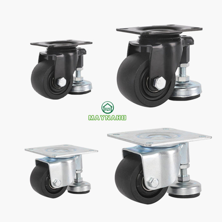 4 Pcs Adjustable Leveling Caster, Leveling Feet Wheels, Swivel Plate ...
