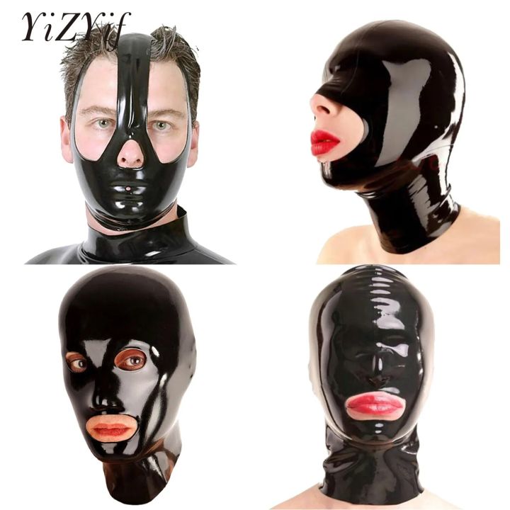 【New arrival】 Unisex Latex Role Play Shiny Rubber Open Eyes And Mouth ...