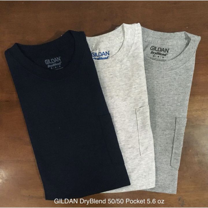 Gildan DryBlend Pocket 50/50 เสื้อยืดแฟชั่น คอกลม แขนสั้น เนื้อผ้าผสม ...