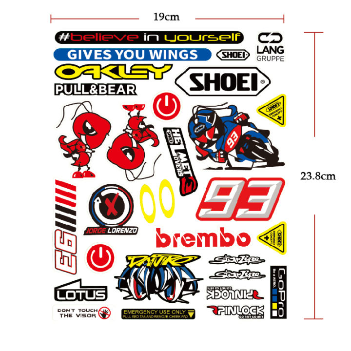 Reflective Motocross Motorcycle Stickers Helmet Agv Arai Hrc Emblem ...