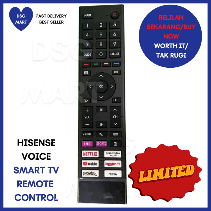 DSG hisense tv remote control 2033 new|hisense android remote | Lazada