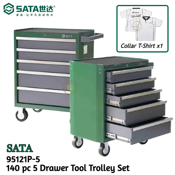 SATA - 95121P-5 - 140 pc Drawer Tool Trolley Set | Lazada
