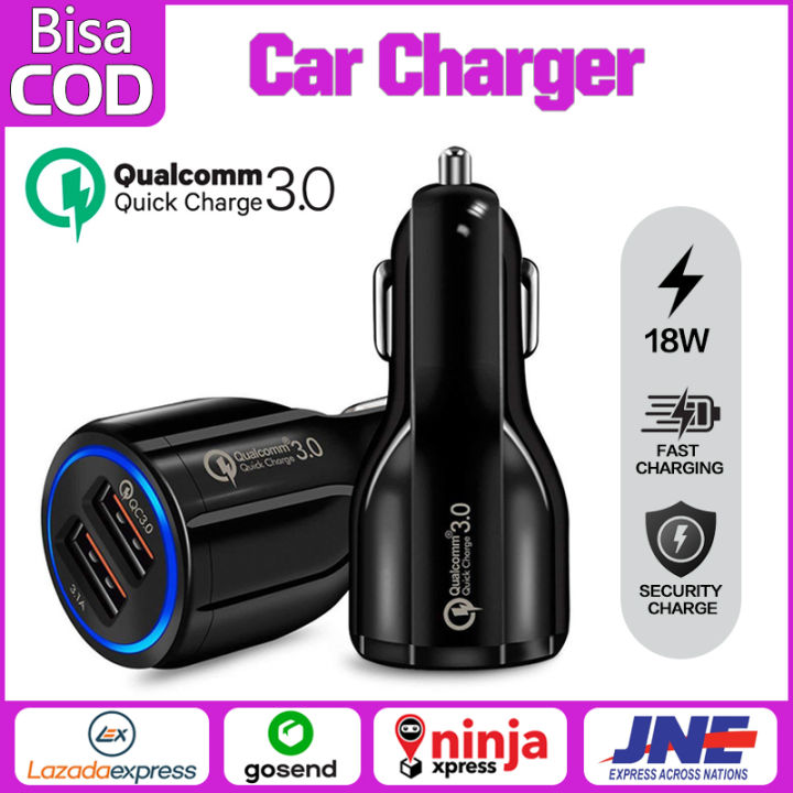 USB Casan Mobil Charger Mobil Fast Charging 3.0 3.1A 2 Port LED Lampu ...