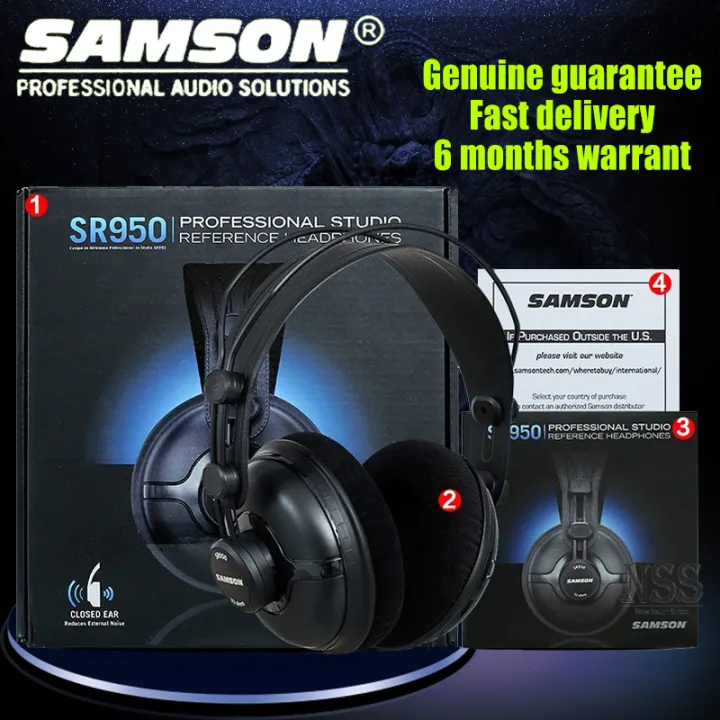 Original SAMSON SR950 Professional Studio Reference Monitor Headphones ...