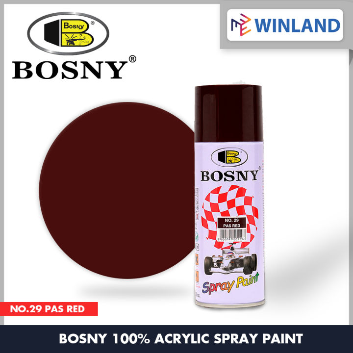 Bosny by Winland 100% Acrylic Spray Paint Pas Red No.29 | Lazada PH