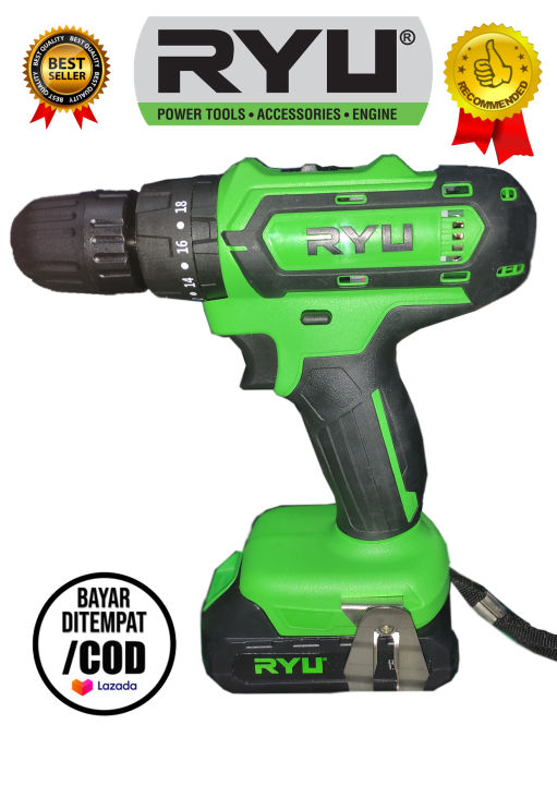 RYU TEKIRO Mesin Bor Cordless Impact Drill/ Bor cordless Impact 20 VOLT RCI20V 2 Baterai Koper ...