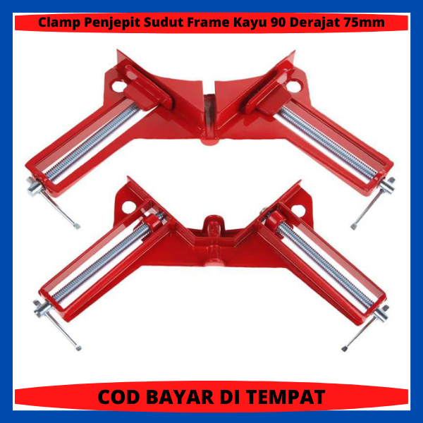 2 pcs Clamp Penjepit Sudut Frame Kayu 90 Derajat 75mm / Penjepit Kayu ...